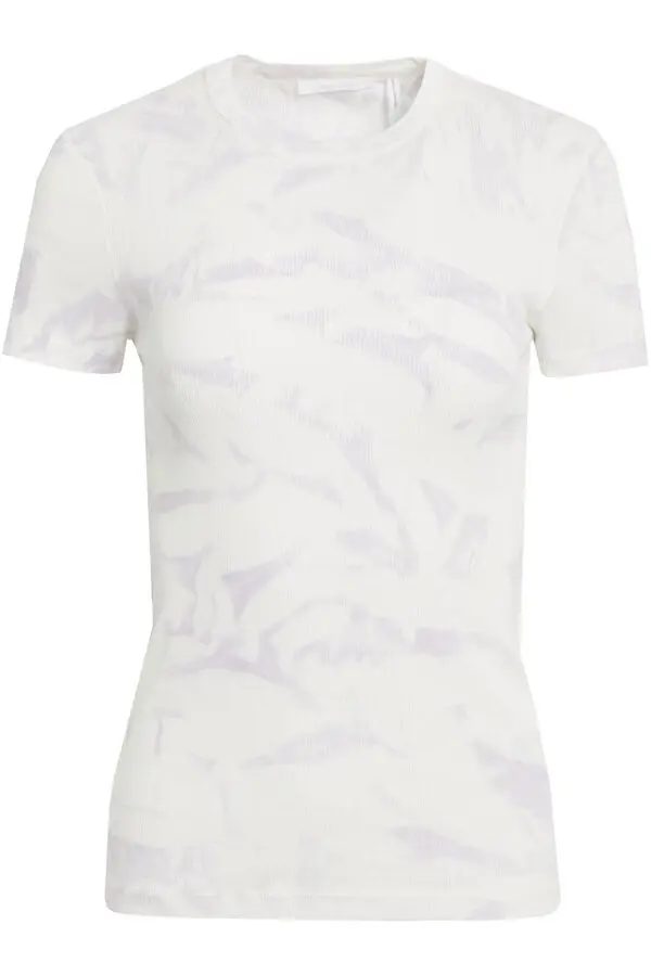 Helmut Lang Tie-dyed Ribbed Jersey T-shirt - White