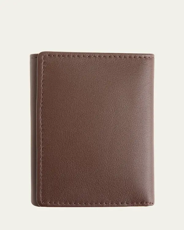 ROYCE NEW YORK Personalized Leather Trifold Wallet - Black Pattern