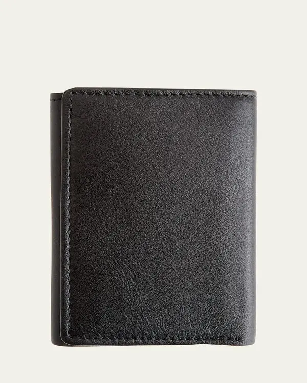ROYCE NEW YORK Personalized Leather Trifold Wallet - Black