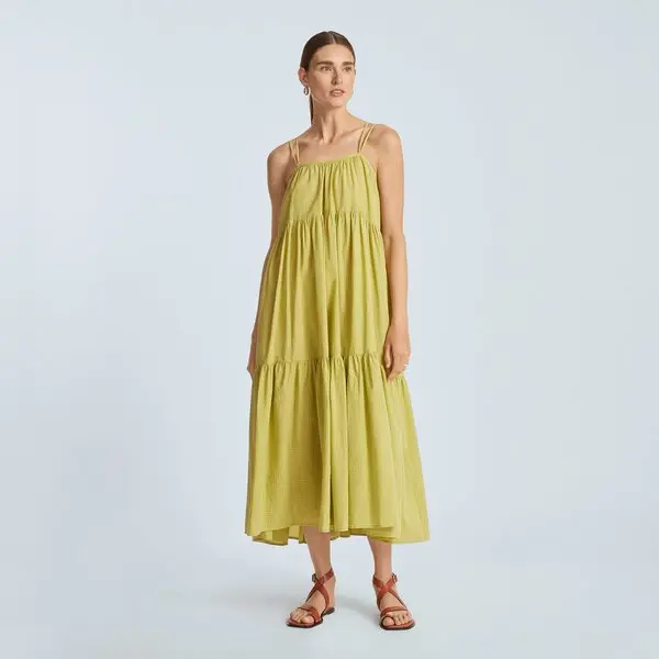 Everlane Billow Tiered Maxi Dress - Pickled Pepper Plaid | Editorialist