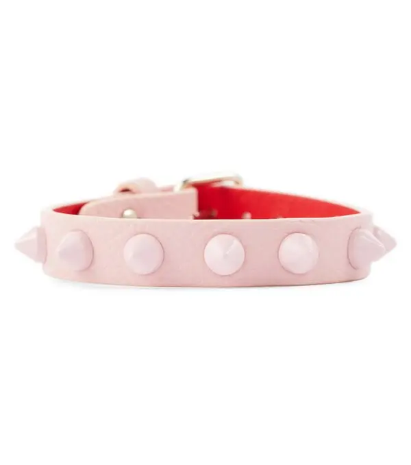 CHRISTIAN LOUBOUTIN Loubilink Studded Leather Bracelet - Pink