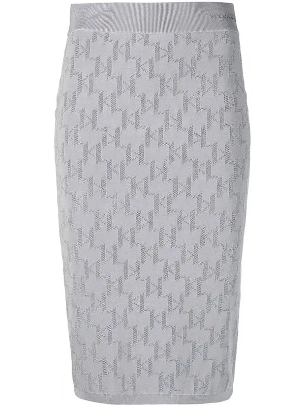 Karl Lagerfeld Monogram Jacquard Skirt