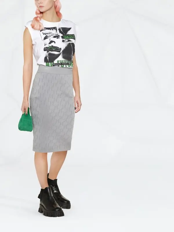 Karl Lagerfeld Monogram Jacquard Skirt