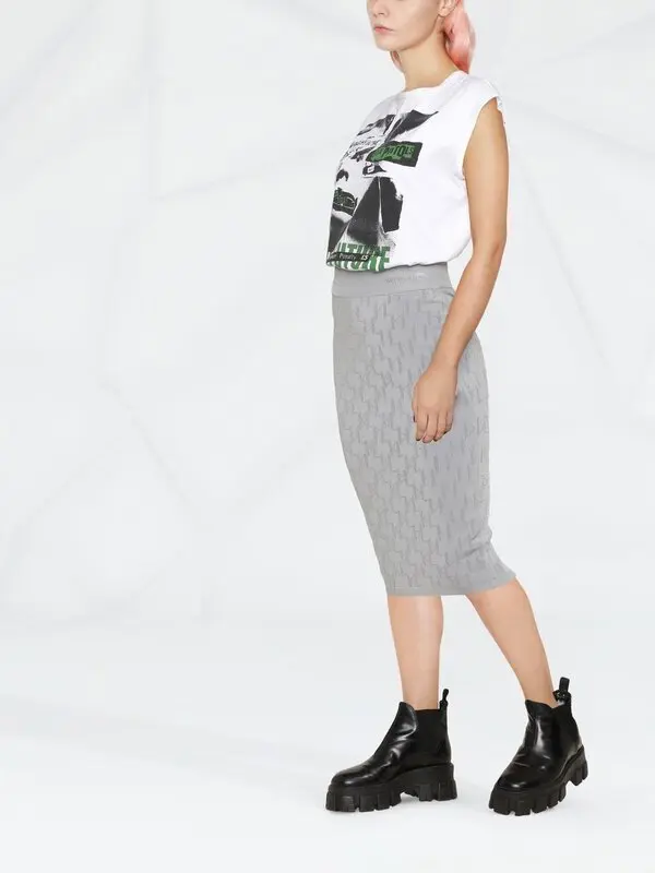 Karl Lagerfeld Monogram Jacquard Skirt