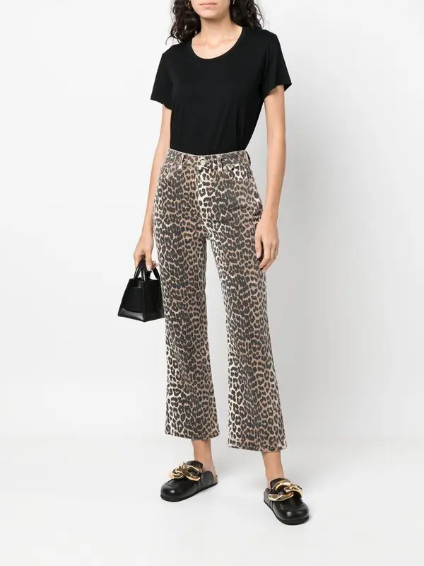 GANNI Betzy Leopard-print Jeans - Neutrals