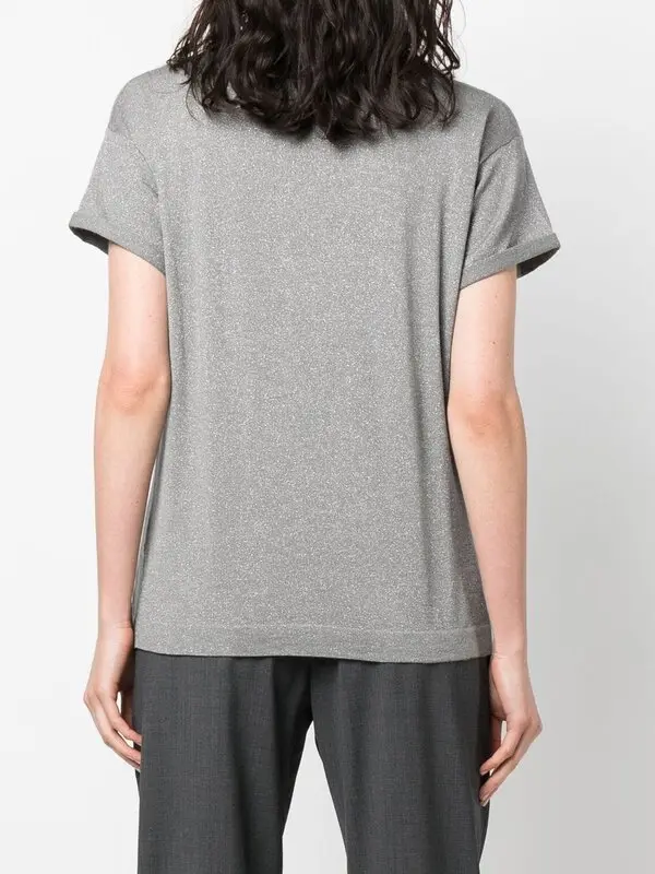 Brunello Cucinelli Glitter-embellished Knitted Top