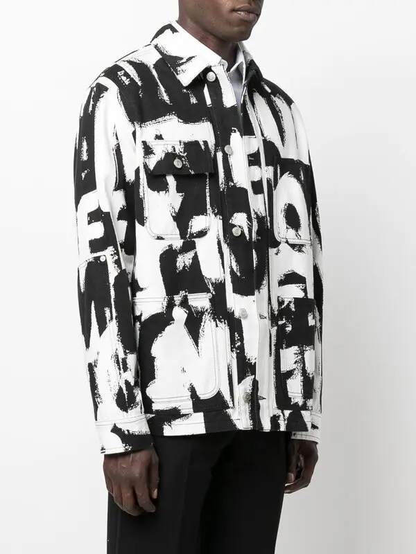 Alexander McQueen Text Print Denim Jacket