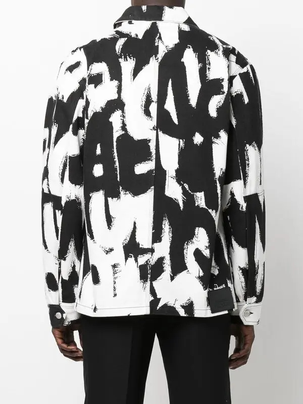 Alexander McQueen Text Print Denim Jacket
