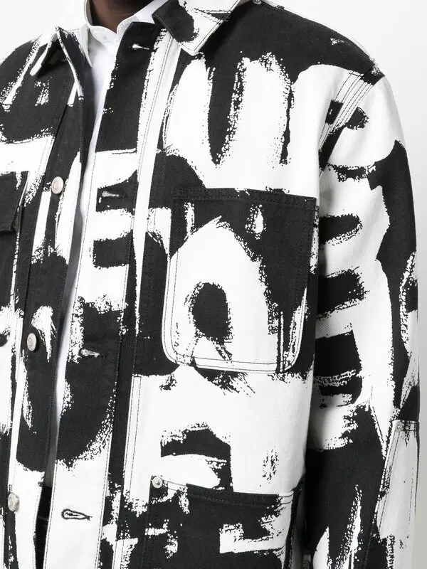 Alexander McQueen Text Print Denim Jacket