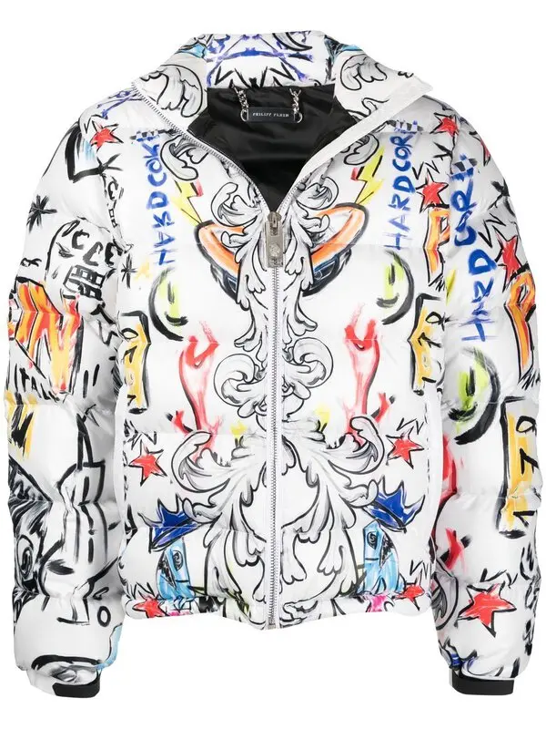 Philipp Plein Skull Padded Jacket - White