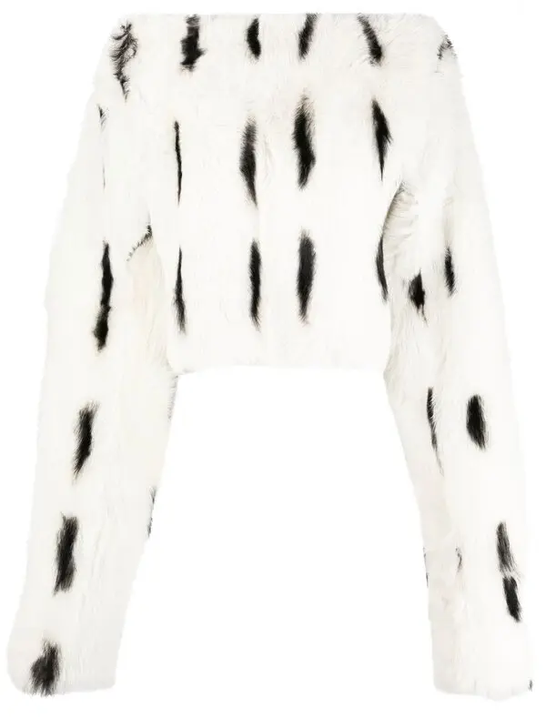 Balmain Shearling Boat-neck Top - White