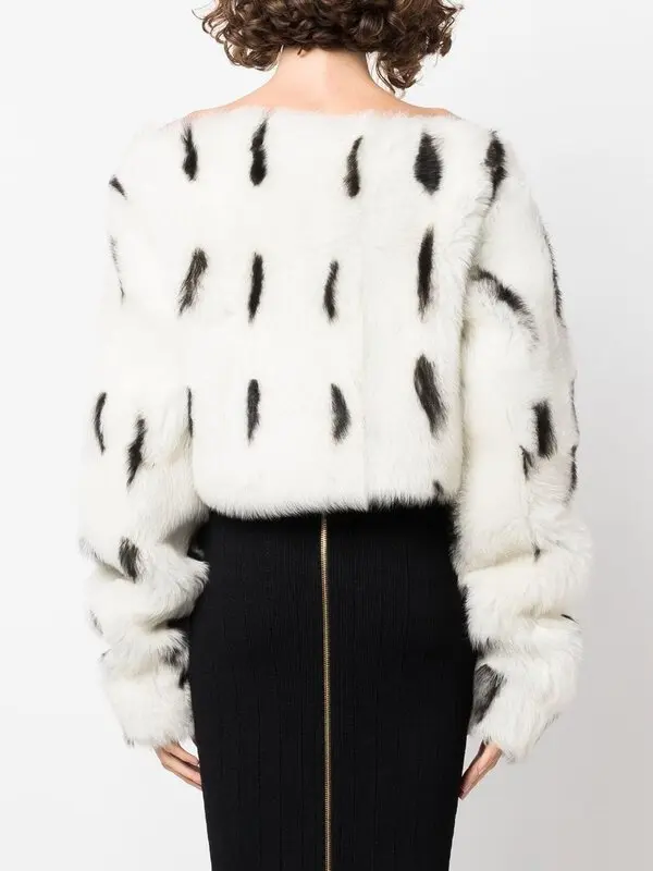 Balmain Shearling Boat-neck Top