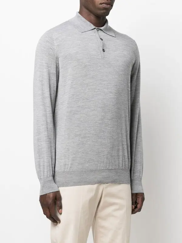 Brunello Cucinelli Knitted Polo Shirt - Grey