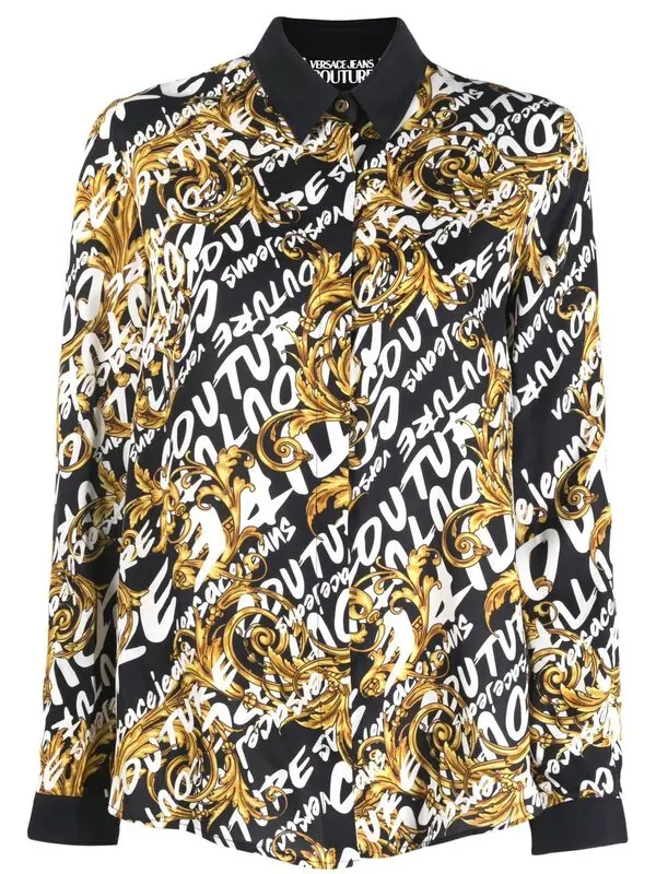 Versace Baroque Graffiti-print Shirt