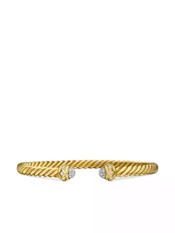 David Yurman 18kt Yellow Cablespira Diamond Bracelet - Gold