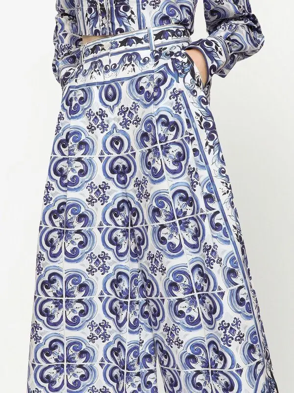 Dolce & Gabbana Majolica-print Cropped Culottes