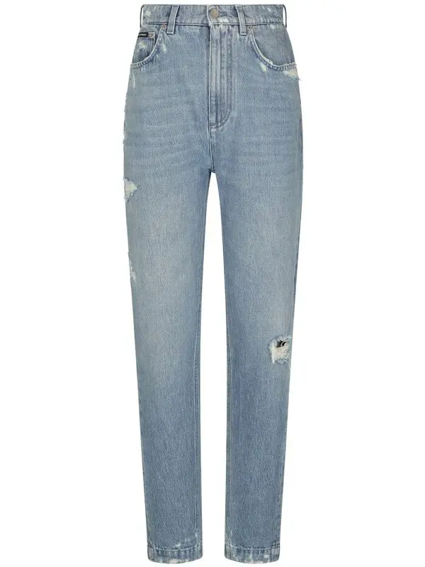 Dolce & Gabbana Ripped Detail Jeans - Blue