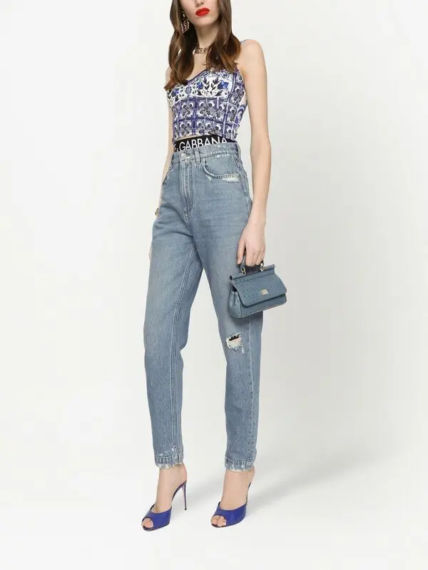 Dolce & Gabbana Ripped Detail Jeans - Blue