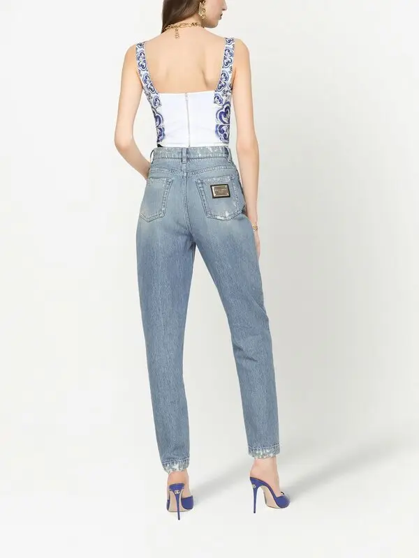 Dolce & Gabbana Ripped Detail Jeans - Blue