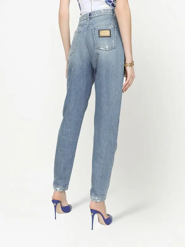 Dolce & Gabbana Ripped Detail Jeans - Blue
