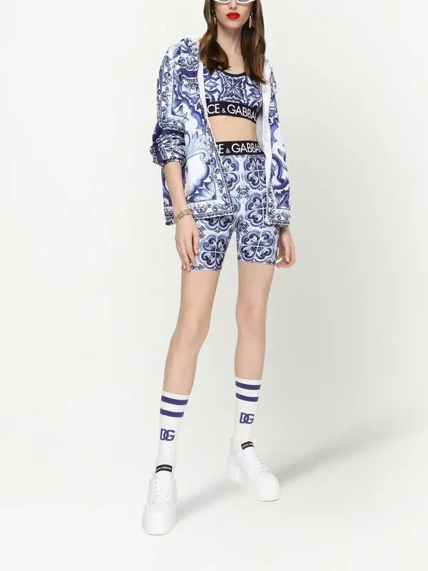 Dolce & Gabbana Majolica Print Cycling Shorts