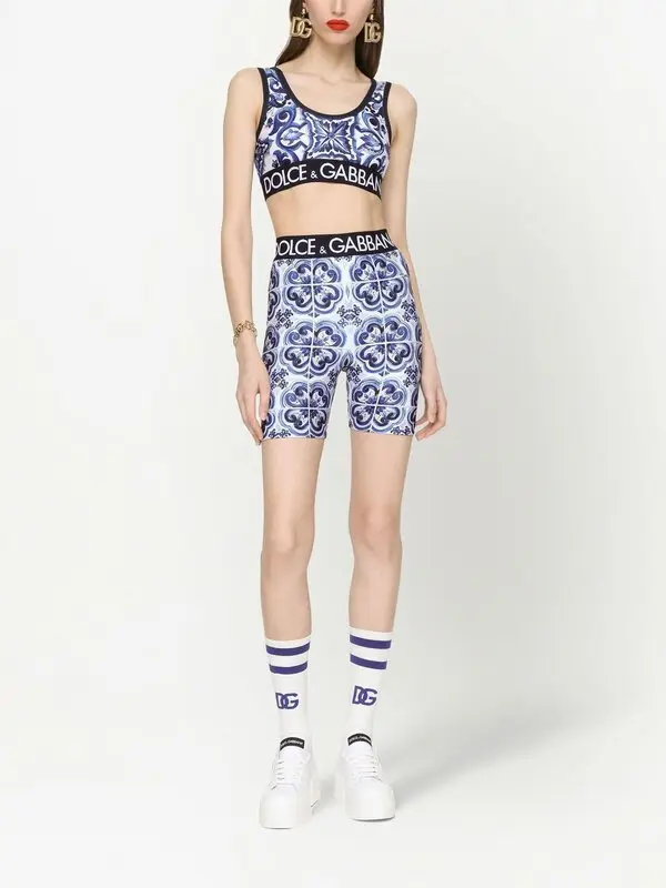 Dolce & Gabbana Majolica Print Cycling Shorts