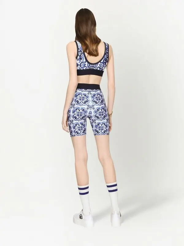 Dolce & Gabbana Majolica Print Cycling Shorts