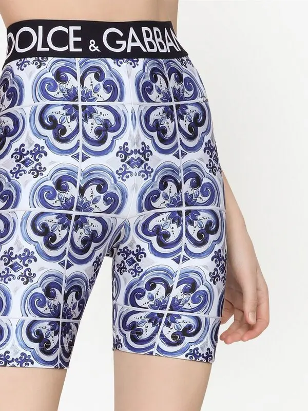 Dolce & Gabbana Majolica Print Cycling Shorts