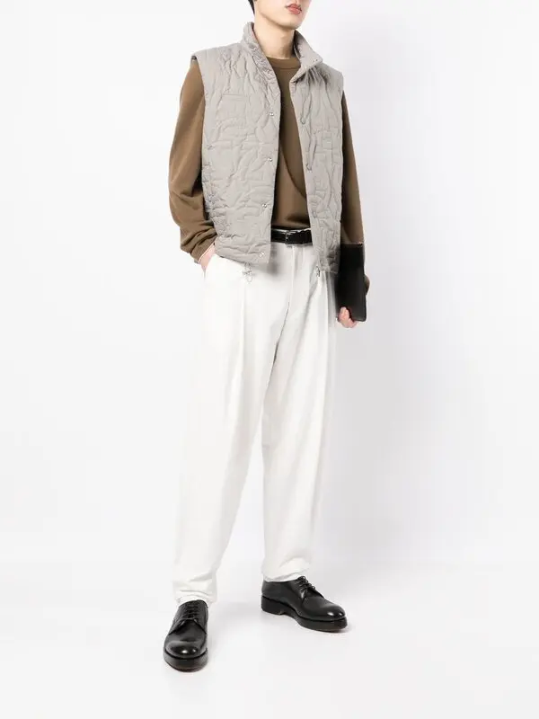 FERRAGAMO Quilted Funnel-neck Gilet - Grey