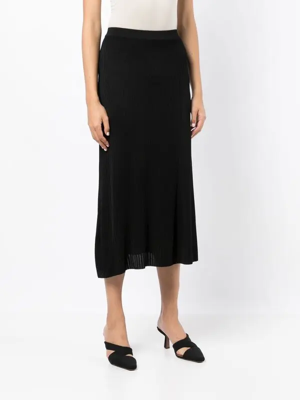 FERRAGAMO Ribbed-knit A-line Skirt