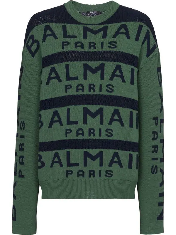 Balmain Logo Pattern Jumper