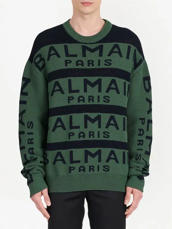 Balmain Logo Pattern Jumper