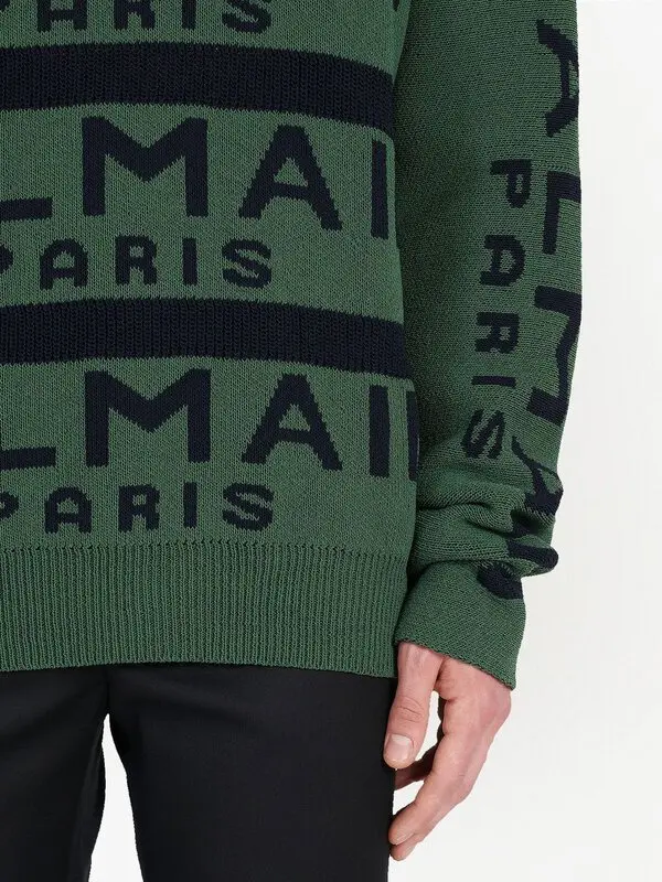 Balmain Logo Pattern Jumper