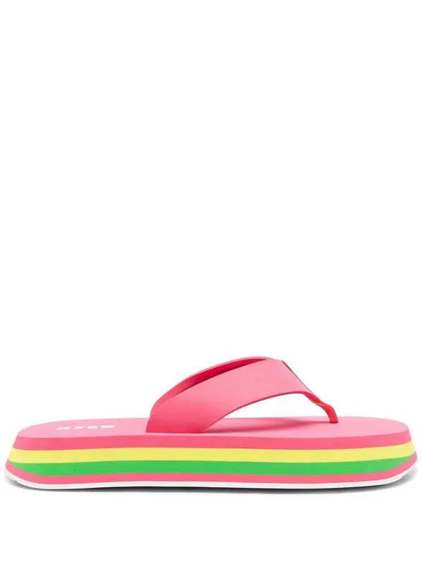 MSGM Thong Strap Flip Flops - Pink