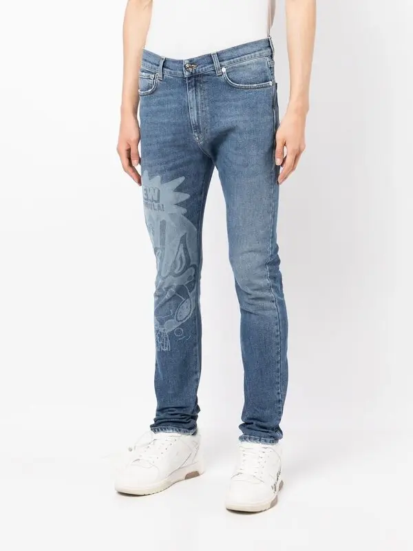 Iceberg Watermark-print Skinny Jeans