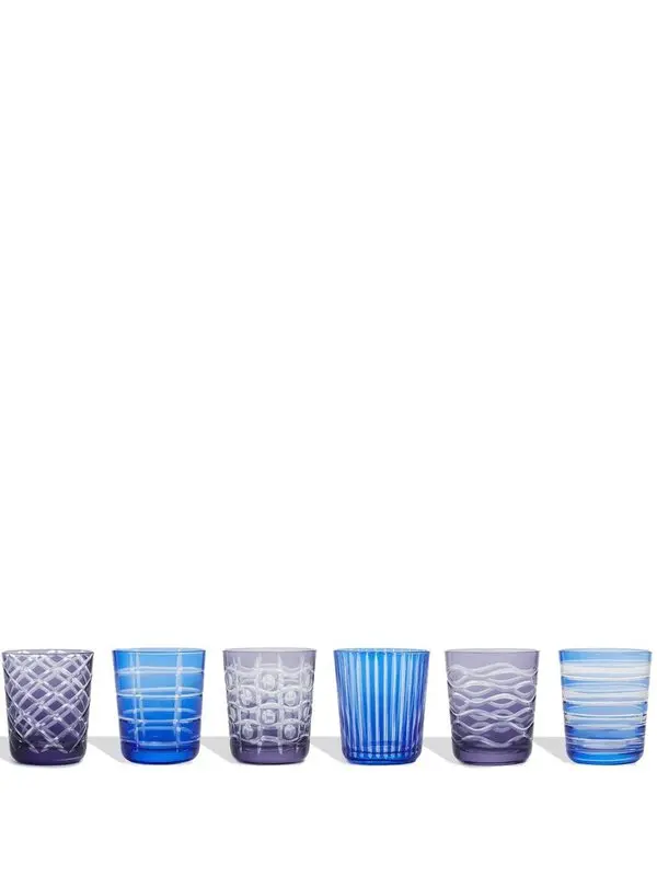 POLSPOTTEN Set Of Six Cobalt Tumblers - Blue