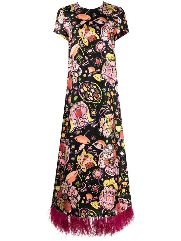 La DoubleJ Swing Floral-print Maxi Dress