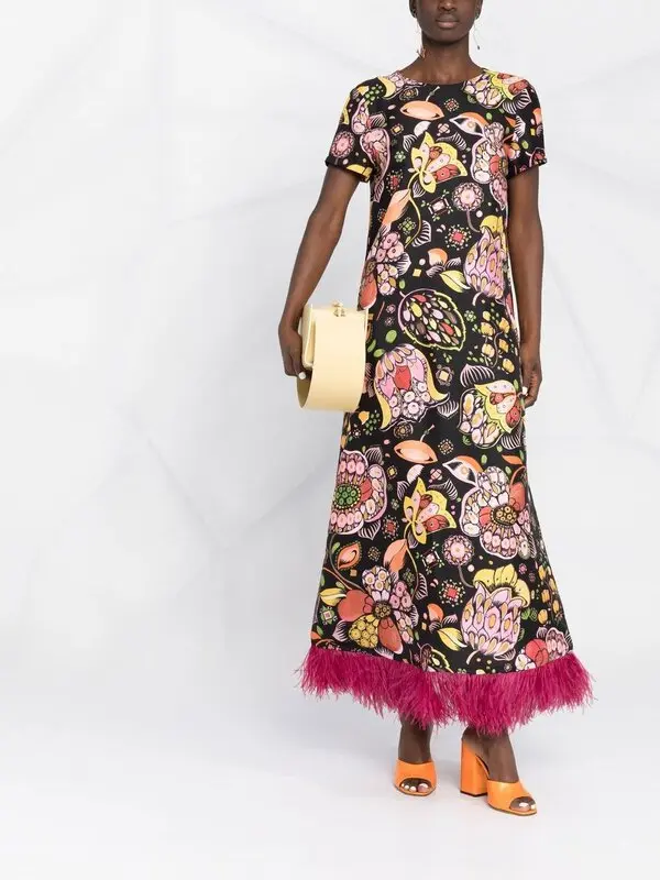 La DoubleJ Swing Floral-print Maxi Dress