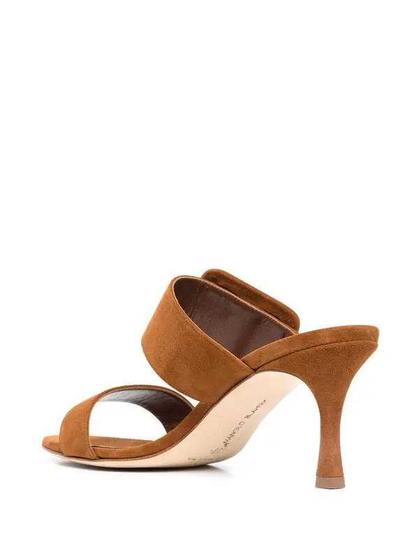 Manolo Blahnik Gable Buckled Suede Sandals