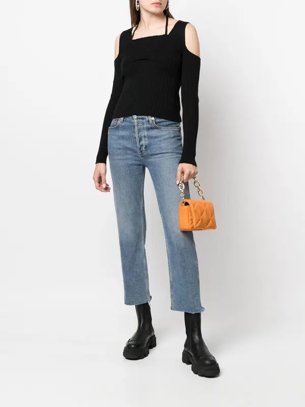 Versace Open-shoulder Ribbed Jumper