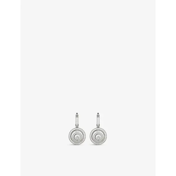 Chopard Happy Spirit 18ct White Gold And Diamond Earrings - Stainless Steel