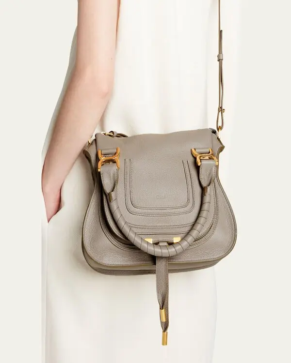 Chloé Marcie Small Satchel Bag - Cashmere Grey