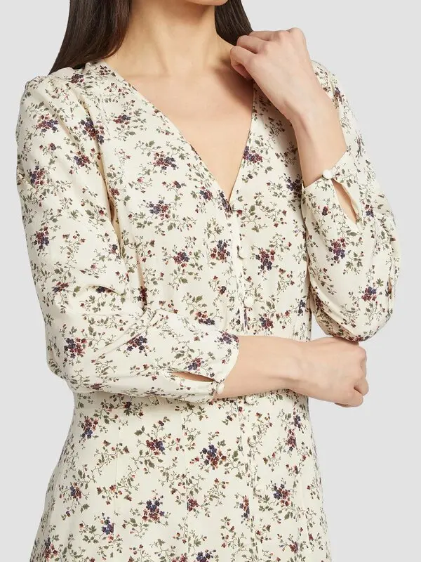 Veronica Beard Riggins Stretch Silk Long-sleeve Minidress