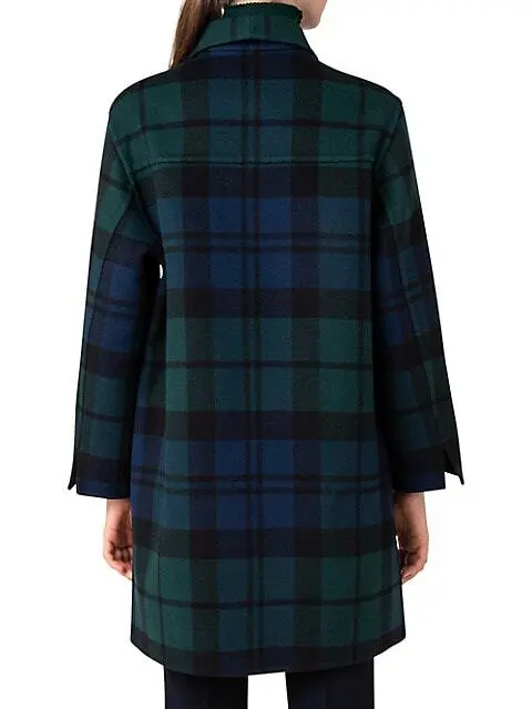 Akris Plaid Wool Zip Coat