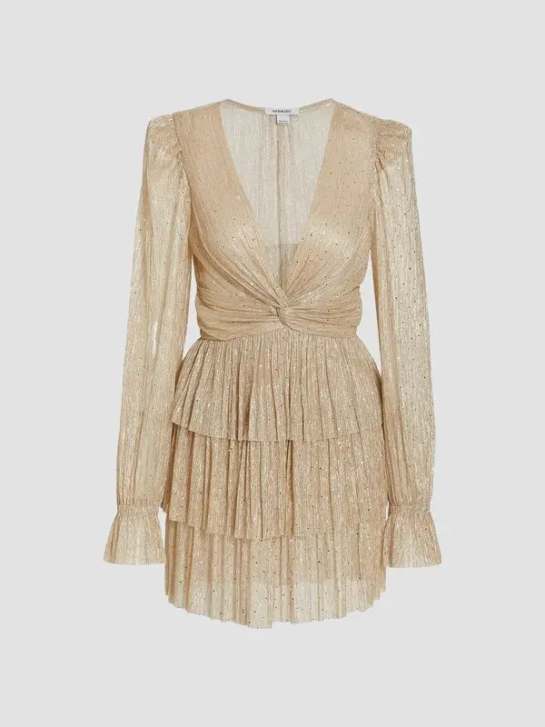 SABINA MUSAYEV Felicie Sequin Knit Minidress - Gold