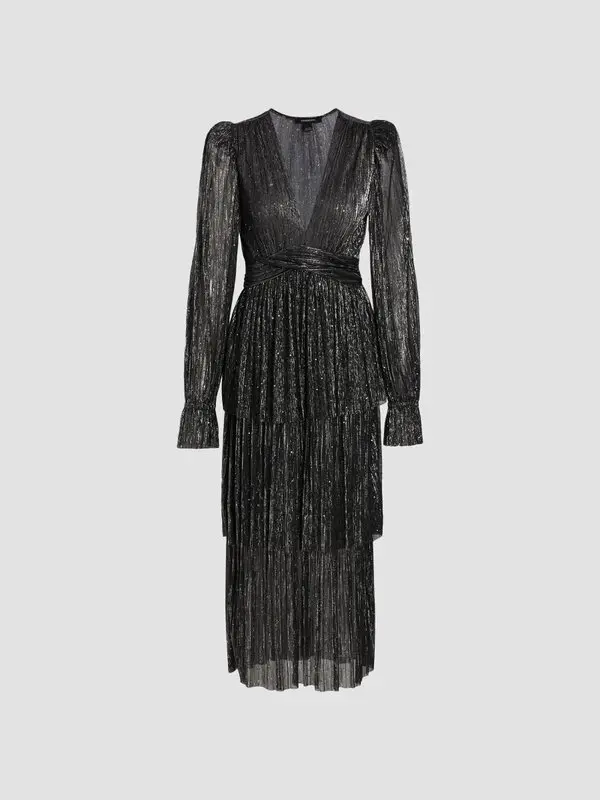 SABINA MUSAYEV Marais Sequin Knit Midi-dress - Black