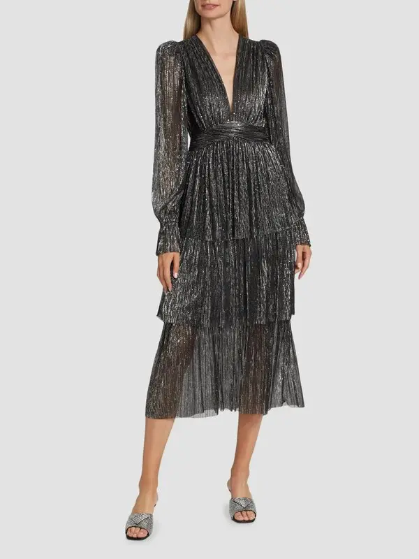 SABINA MUSAYEV Marais Sequin Knit Midi-dress - Black