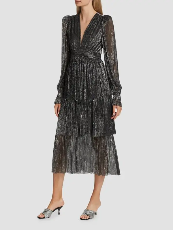 SABINA MUSAYEV Marais Sequin Knit Midi-dress - Black