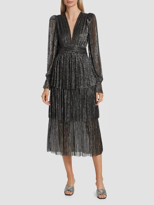 SABINA MUSAYEV Marais Sequin Knit Midi-dress - Black