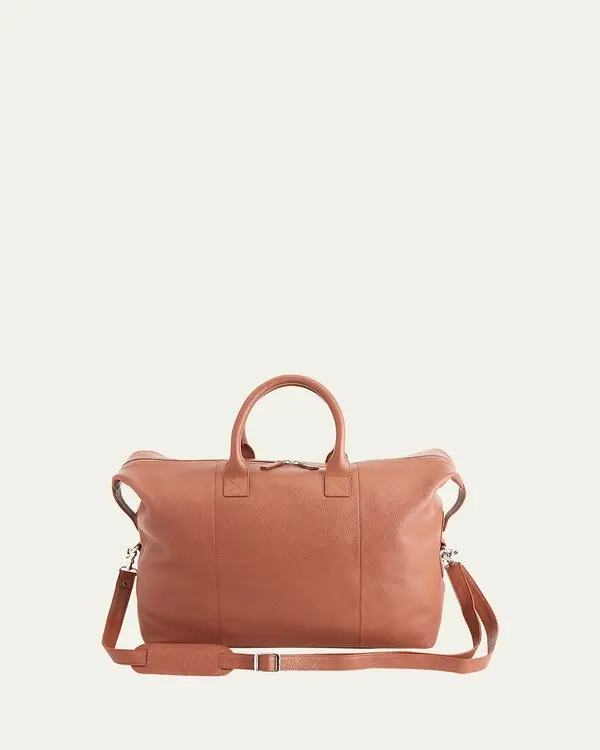 ROYCE NEW YORK Monogrammed Leather Duffle Bag - Tan
